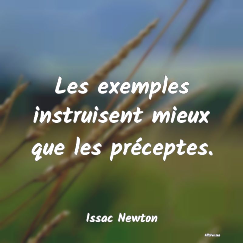 Les exemples instruisent mieux que les p